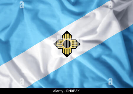 Madison Wisconsin stylish waving and closeup flag illustration. Perfect ...