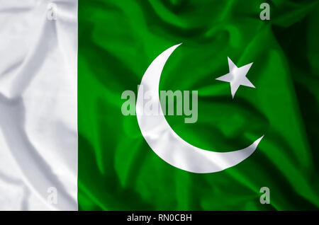 Pakistan stylish waving and closeup flag illustration. Perfect for ...