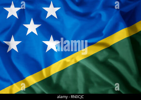 Salomon Islands stylish waving and closeup flag illustration. Perfect ...