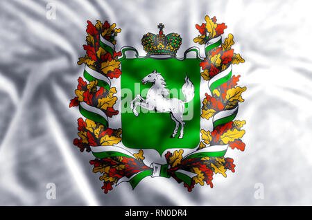 Tomsk stylish waving and closeup flag illustration. Perfect for ...