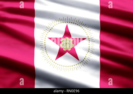Birmingham Alabama stylish waving and closeup flag illustration ...