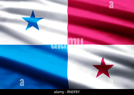 Panama stylish waving and closeup flag illustration. Perfect for ...