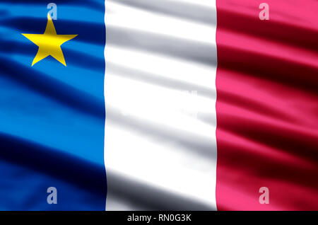 Acadia stylish waving and closeup flag illustration. Perfect for ...