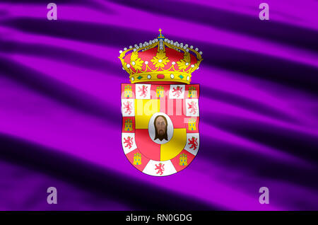 Jaen stylish waving and closeup flag illustration. Perfect for ...
