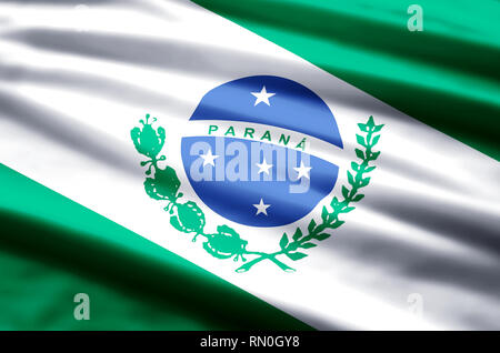 Parana stylish waving and closeup flag illustration. Perfect for ...