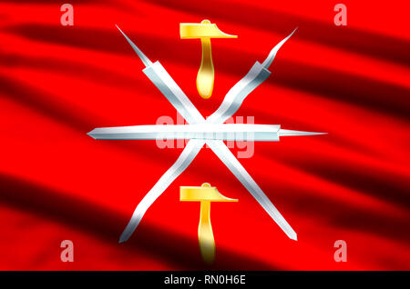 Tula stylish waving and closeup flag illustration. Perfect for ...