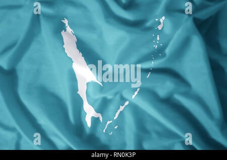 Sakhalin stylish waving and closeup flag illustration. Perfect for ...