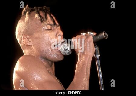 Angelo Moore singer of the alternative rock band Fishbone performing ...
