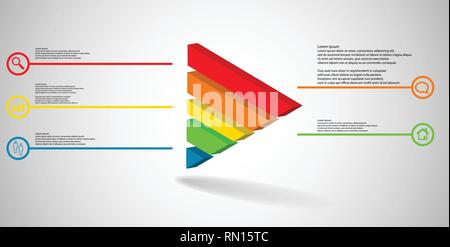 Infographic pyramid. The triangle diagram is divided into 4 parts ...