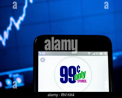 99 Cents Only Stores company logo seen displayed on smart phone Stock ...
