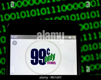 99 Cents Only Stores company logo seen displayed on smart phone Stock ...