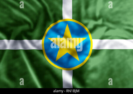 Jackson Mississippi stylish waving and closeup flag illustration ...