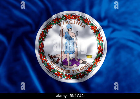 Virginia stylish waving and closeup flag illustration. Perfect for ...