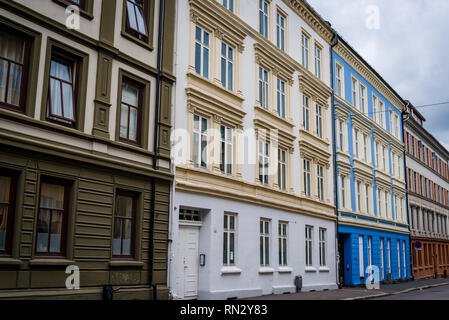 Street in Toyen neighbourhood with typical 19th century town mansions ...