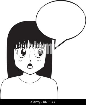 anime girl talk speech bubble Stock Vector Image & Art - Alamy