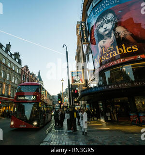 Les Miserable sign at Queens Theatre on Shaftesbury Avenue, London ...