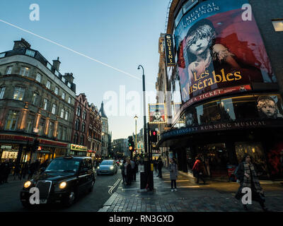 Les Miserable sign at Queens Theatre on Shaftesbury Avenue, London ...