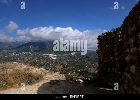Pueblos Blancos white village of Alcaucin, Malaga province, Spain Stock ...