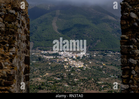 Pueblos Blancos white village of Alcaucin, Malaga province, Spain Stock ...