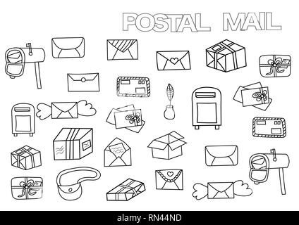 Mail Box Isolated Coloring Page for Kids Stock Vector Image & Art - Alamy