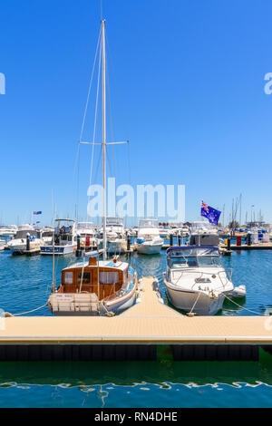 Hillarys Boat Harbour. Yachts and boats moored at Hillarys Boat Harbour ...