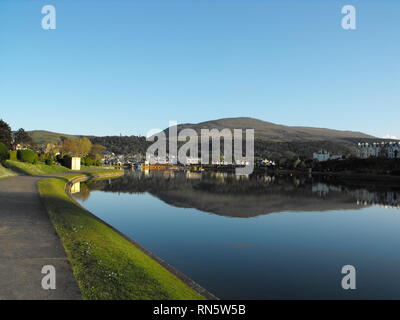 Mooragh Park and Lake, Ramsey Isle of Man at night Stock Photo - Alamy