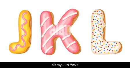 Donut icing upper latters - ABC Font of donuts. Bakery sweet alphabet ...