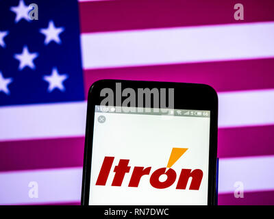 Itron, Inc. company logo seen displayed on smart phone Stock Photo - Alamy