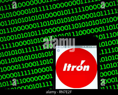 Itron, Inc. company logo seen displayed on smart phone Stock Photo - Alamy