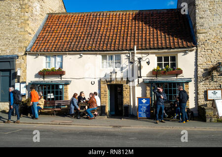 The Feathers pub in Helmsley, North Yorkshire, England, UK. Helmsley is ...