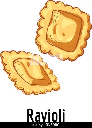 Ravioli pasta icon. Cartoon of ravioli pasta vector icon for web design ...