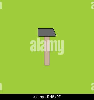 Hammer icon. Gray background with green. Vector illustration Stock ...