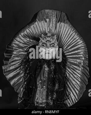 Alien, demon, sorcerer makeup. Horror and fantasy concept. Man with ...