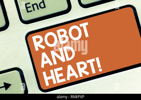 Conceptual hand writing showing Robot And Heart. Business photo text Sensitivity and care behind ...