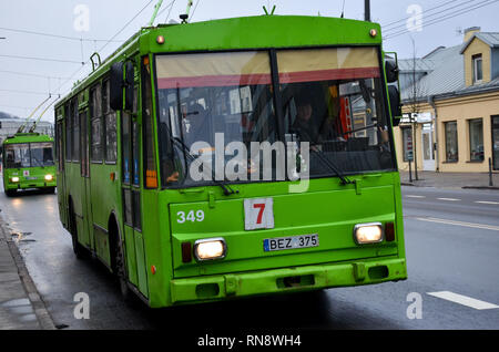Public transport bus in Kaunas, Lithuania, December 2018 Stock Photo ...