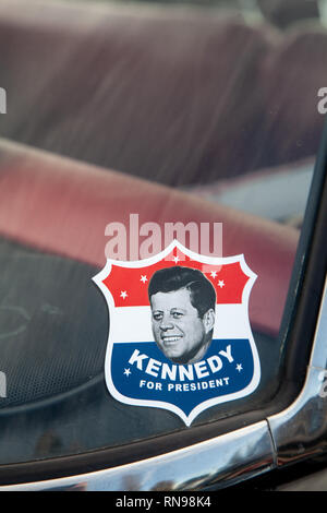 Kennedy for President Bumper Sticker on Windshield in landscape Stock ...