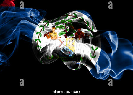 Belize smoke flag isolated on black background Stock Photo - Alamy
