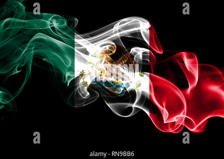 Mexico Smoke Flag on Black Background, Mexico flag Stock Photo - Alamy