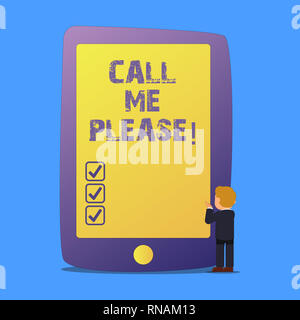 Writing note showing Call Me Please. Business photo showcasing Asking ...