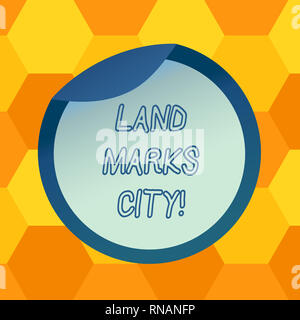 Handwriting text Land Marks City. Business showcase Important ...