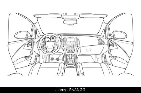 Machine inside. Interior of the vehicle. Vector Stock Vector Image ...