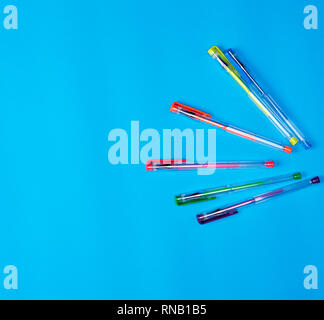 Multi-colored gel pens on a white isolated background. Isolated Stock ...