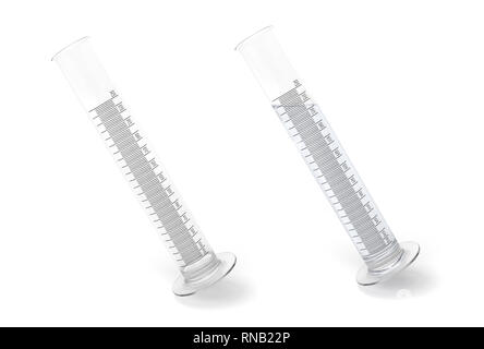 3d rendering of laboratory cylinders isolated on white background Stock ...
