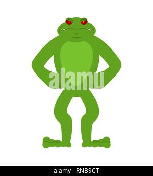 Frog angry emoji. toad Avatar evil amphibious. Emotion Reptile Face ...