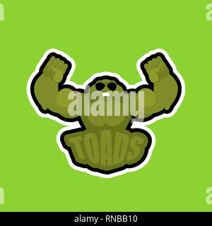 Frogs sport logo. Toad Sports team club emblem. Toads Animal mascot ...
