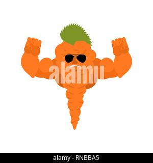 Carrot Strong Cool serious. Vegetable powerful strict. Vector ...