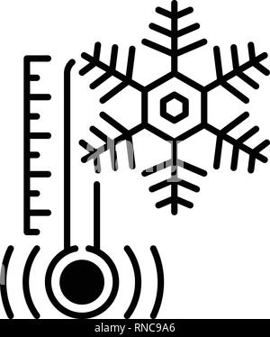 Minus thermometer icon. Outline minus thermometer vector icon color ...