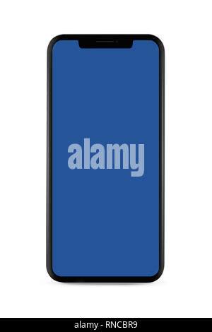 Modern smartphone with notch and white screen cutted off Stock Photo ...