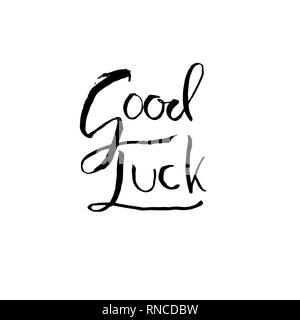 Lettering with phrase Good luck. Vector illustration. watercolor ...