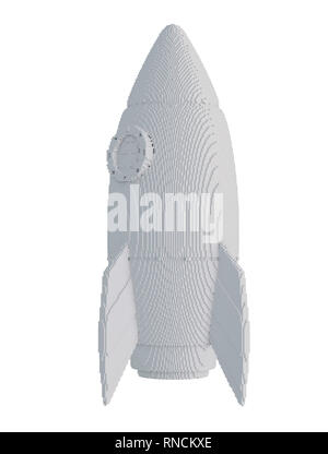 3d printed rocket isolated on white background Stock Photo - Alamy
